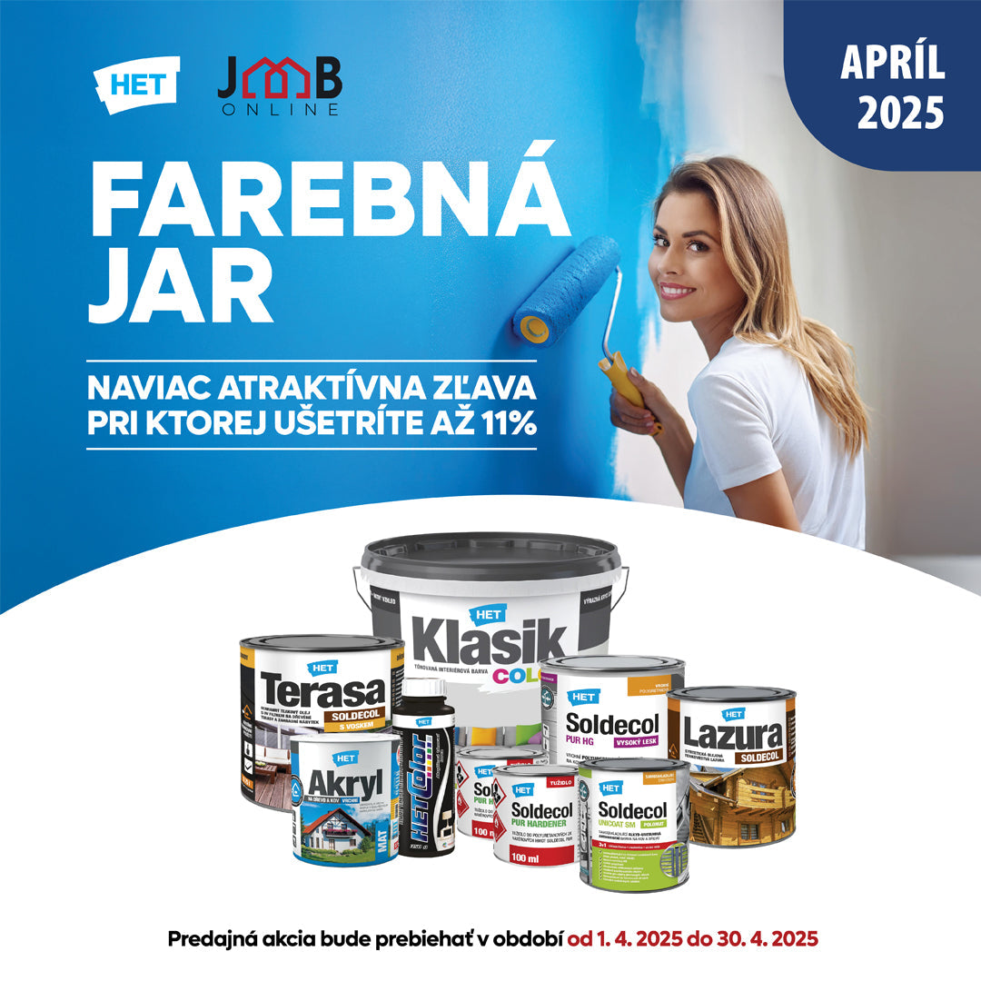 Aprílová akcia na HET: Farby do interiéru, oleje a lazúry výhodnejšie ...