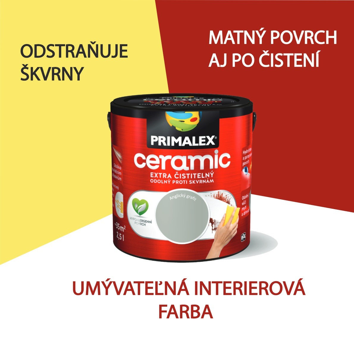PRIMALEX ceramic umývateľná farba na stenu pre moderné bývanie ...